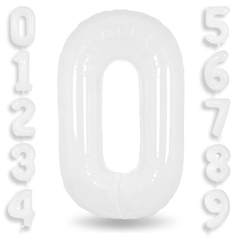 白い 数字バルーン 数字0 ナンバー 風船 大きい 40インチ 約90cm 誕生日 バルーン バースデー パーティー 飾り付け ウェディング 記念日 デコレーション Ptyceler【ナンバー「0」】約90 cmの超大型白い数字バルーンとて...