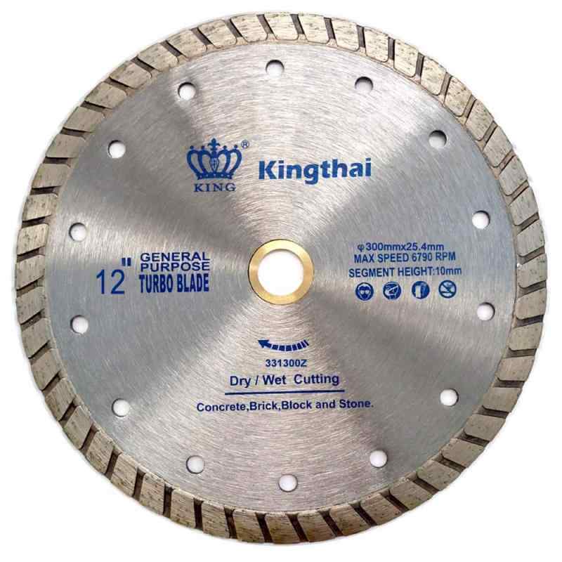 Kingthai 300mm ターボリム刃 ダイヤモンドブレード (コンクリート レンガ 石材用ダイヤモンドカッター)直径:300mm;アーバー:25.4mm。 セグメント寸法:10×3.2mmホットプレス焼結刃:ダイヤモンドの粒が大きくな...
