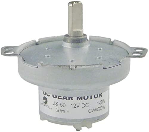 CHANCS の金属の外の減少ギヤ ボックス DC 12V JS-50 6RPM D シャフト CW/CCW 小型 DC ギヤ モーター説明 ：JS-50 DCギヤードモータは、外側に鉄シェル、内側にプラスチックギヤを備えています。プラスチ...