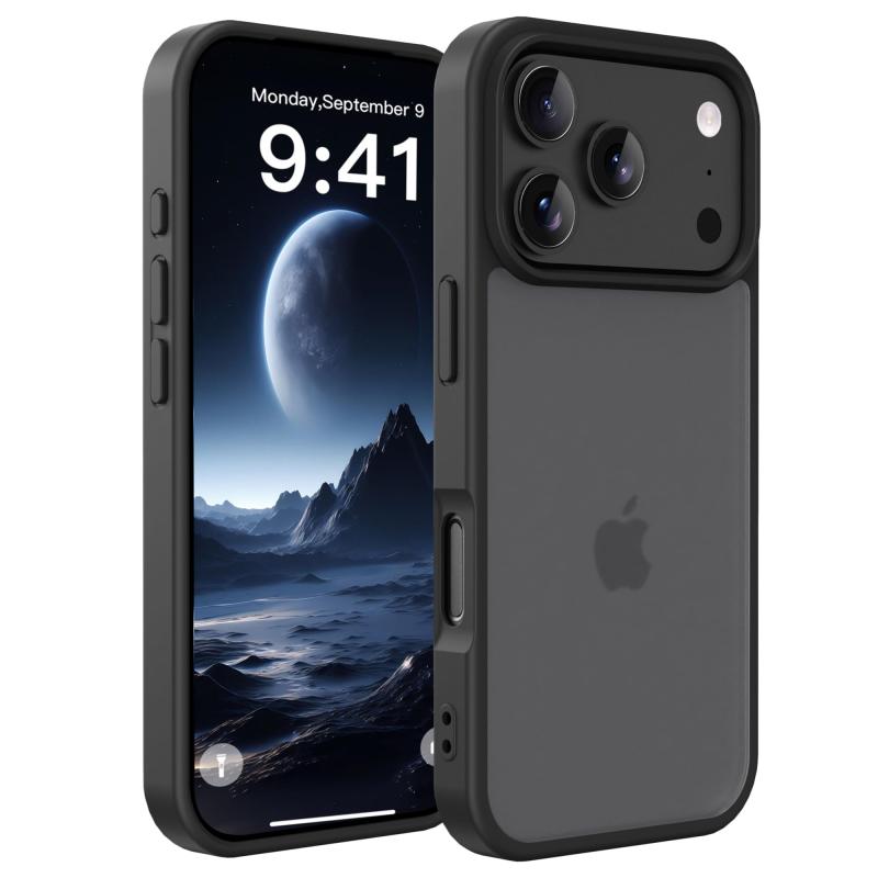 PinLiSheng iPhone 17 pro max ケース 半透明 全面保護 いPhone 17 pro max 対応 スマホケース 耐衝撃 米軍MIL規格取得 レンズ保護 滑り止め 黄ばみなし ストラップホール付き 携帯スマホケース...