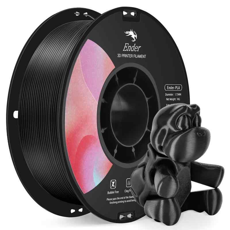 Creality PLAフィラメント 黒 1.75mm ±0.02mm 1KG 3Dプリンター フィラメント PLA 分解性 環境に優しい FDM 3Dプリンター用フィラメント Ender-3フィラメント【純正品】Ender フィラメント ...