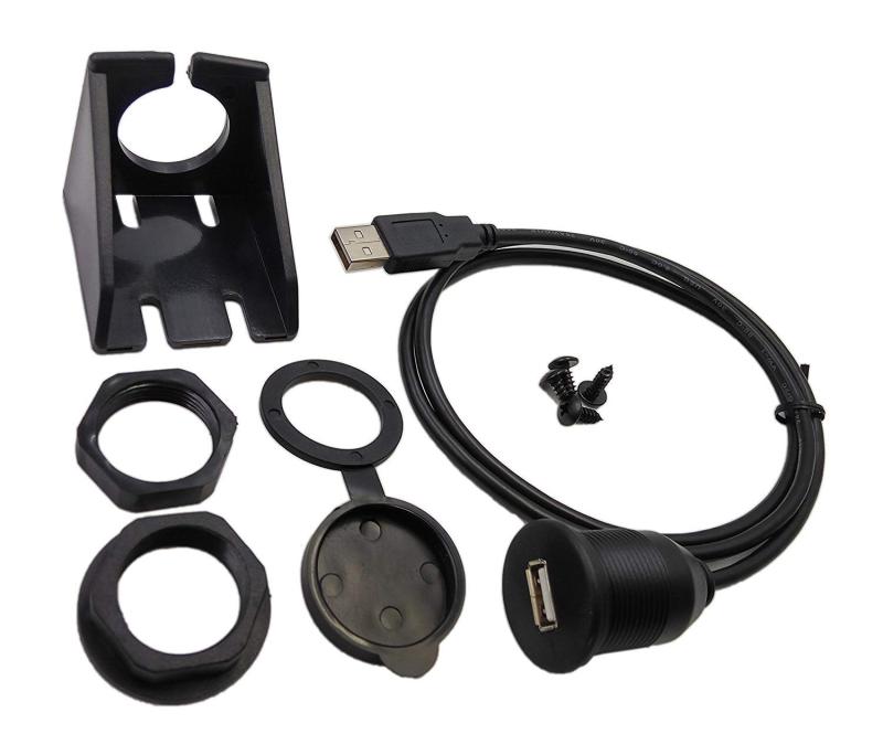 CERRXIAN 1M USB拡張パネルフラッシュマウントケーブル（車、トラック、ボート、オートバイ用）1メートルの長さのUSB延長マウント、車、トラックなどに最適USBタイプAポートを使用するデバイスを接続します。ソケットをダッシュボード...