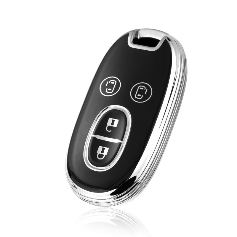[Unhoke] ワゴンR キーケース 両側スライド MRワゴン スマートキーカバー アルト ラパン パレット ハスラー ソリオ ルークス スマートキーケース キーホルダー等に適応 TPU製 軽量 傷防止 4ボタ🚗【適応車種...