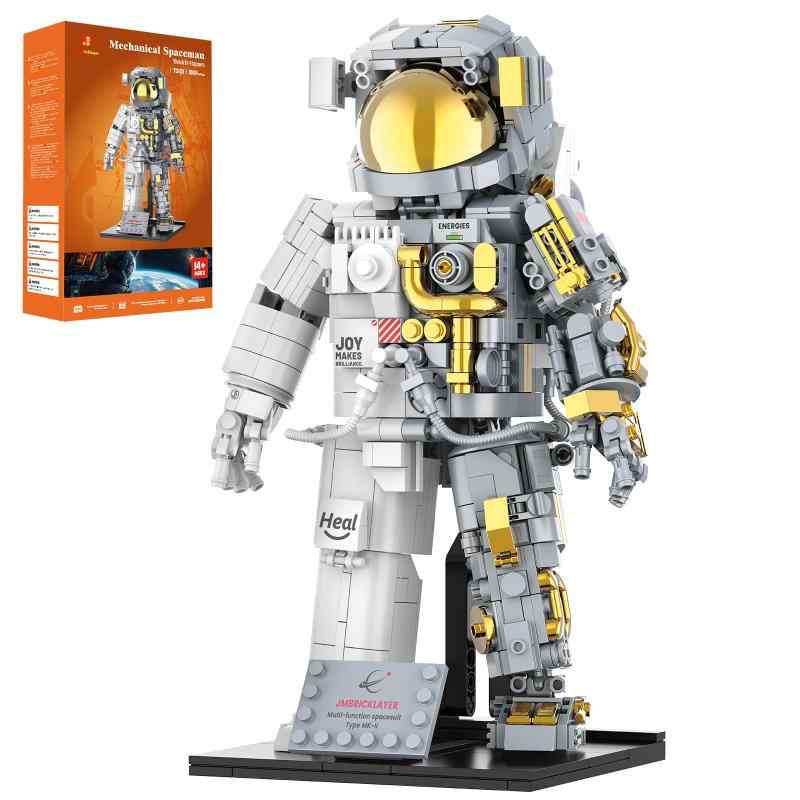 JMBricklayer 宇宙飛行士ビルディングブロックセット 大人用 男の子用 8～14歳、クール 飛行士モデルキット ディスプレイスタンド付き 宇宙船探検家 STEM 玩具 スペースおもちゃギフト 子供用 8-🌟【強化さ...