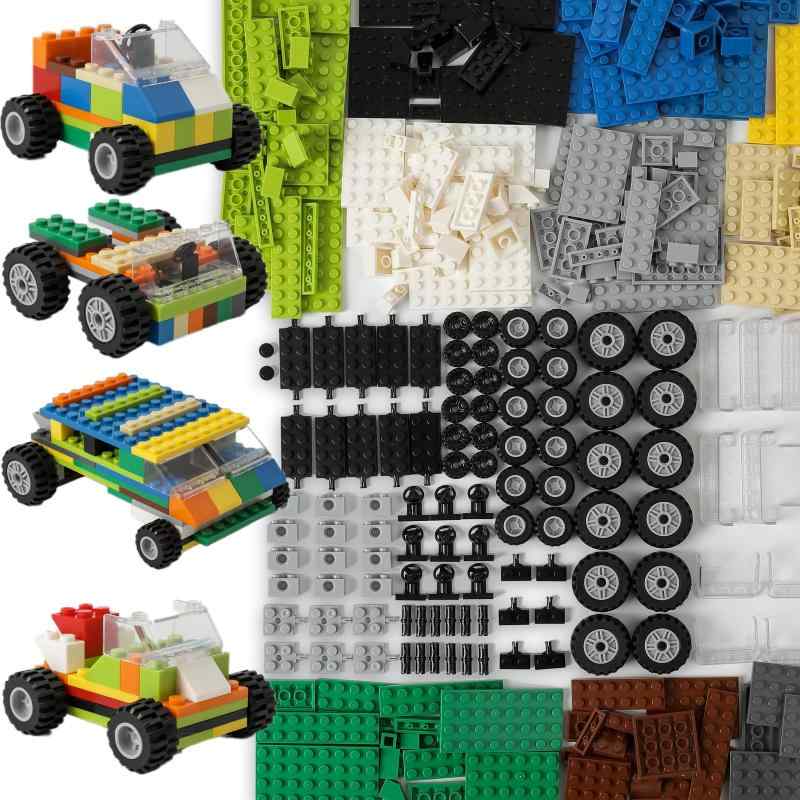 150PCS タイヤと300PCS ブロックパーツセット、車両組み立てアクセサリー、クラシックビルディングブロック互換、車 トラック DIY積み木パーツ 子供用おもちゃ【450PCS車両組み立てセット】150PCSのタイヤと300PCSのブ...