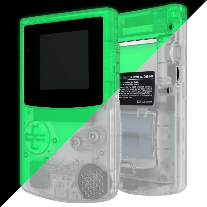 Gameboy Colorに対応用IPSアップグレード済みeXtremeRate交換用シェルフルハウジングカバーボタン付きクリア素材、GBC OSD IPS &amp; Regular IPS &amp; Standard LCDにも対応し...