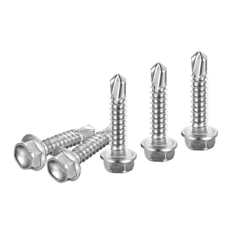DTGN 25本入り #14x1-1/4" 六角ワッシャーヘッド セルフタッピングビス 機械用に最適 410ステンレス鋼 金属板用セルフタッピングビス[六角ワッシャーヘッドセルフタッピングビス]: 六角ワッシャーヘッドセルフタッピ...