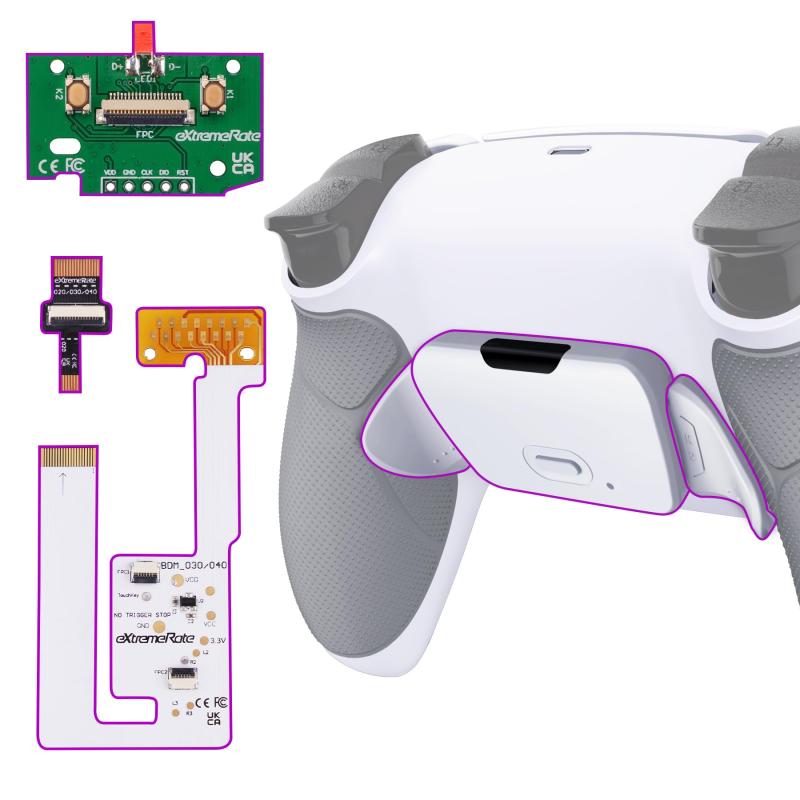 eXtremeRate ps5コントローラー(BDM-030&amp;BDM-040&amp;BDM-050&amp;BDM-060)に対応用プログラム背面パドルプラスティック製ライズリマップキット、ps5コントローラーに対応用アップグレー...