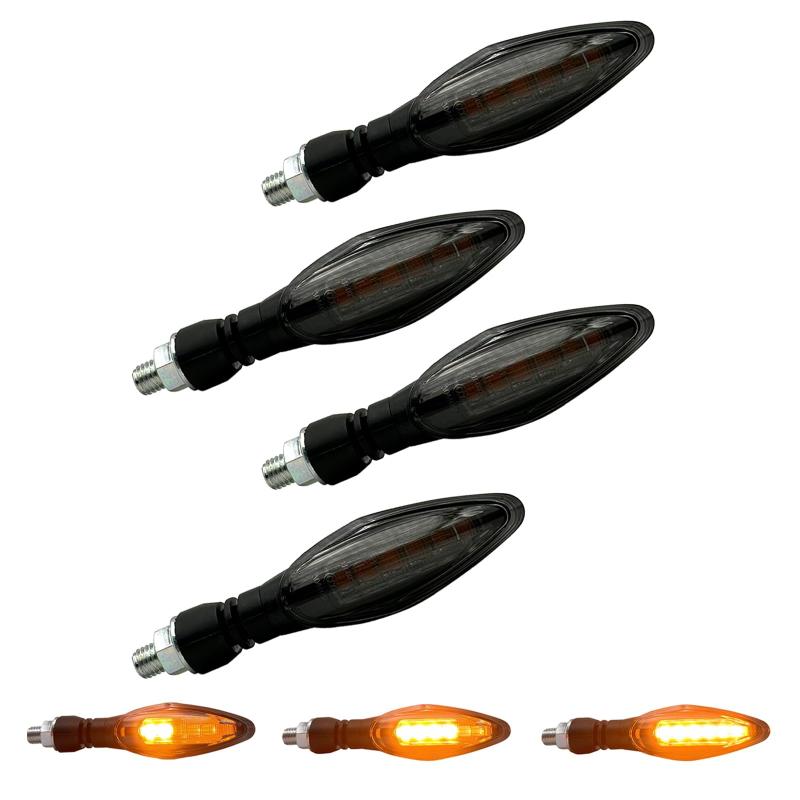 ターンシグナル Eマーク 車検対応 4個 セット バイク用 汎用 6LED 高輝度 ウインカー 12V (スモーク, モデル3 / 4個)【Eマーク】品質はされています。明るさ、サイズ共に車検対応。2年間のメーカー。かっこいいデザインを持っ...