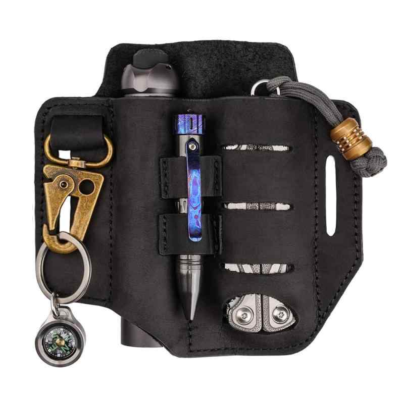VIPERADE PJ13 Plusベルト用マルチツールシース、男性用EDCポケットオーガナイザー、キーホルダー付きEDCシース、懐中電灯ホルダー、ペンホルダー、レザーマン用マルチツールレザーシース (黒)⭐【レザーマルチツールシース】この...