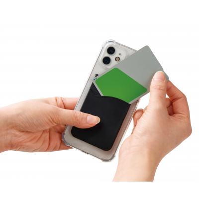 シリコンカードポケット（@69円税別 240個単位 メーカー直送品） スマホや手帳、PC周り、車内にも！ どこでも貼れる便利なカードポケット ICカードなら2枚、名刺なら5枚ほど入ります。 両面テープで接着するだけで、様々な場所に名刺やカー...