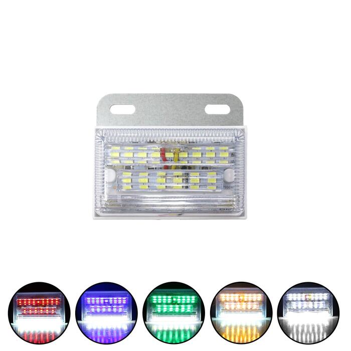 商品説明 迫力満点の発光で外観を明るくイメージチェンジ！ トラックやダンプなどに定番の24V用角型サイドマーカーです。 サイドマーカー15LEDに加えて、足下方向を照らす8LEDの路肩等がダブル点灯します。 23個の高輝度チップによる綺麗な...