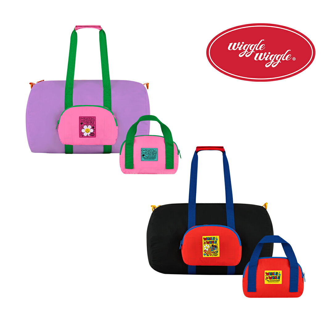 折り畳みボストンバッグ - Pink&Purple / Red&Black Wiggle Wiggleのロゴがポイントになる折り畳みボストンバッグです。 Wiggle Wiggleならではのカラフルな色使いと、目を引くデザインラベルがポイン...