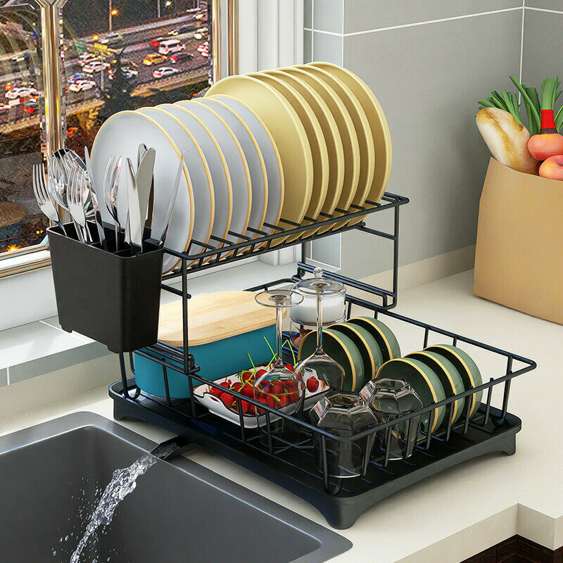この商品について 多機能キッチン水切りラック-食器も調理器具もすべてキレイに乾かします。この食器水切りラックには、色々な物を置くことができます：ボウル/皿、野菜/果物、カップ/スプーン＆フォーク、大きなキッチンだけでなく小さなキッチンにもピ...