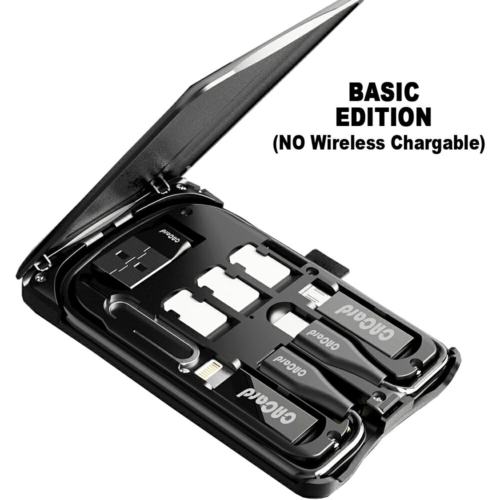 4つの機能(カードサイズ、マルチケーブル、スマホスタンド、SIMキット)がコンパクトに収納されたガジェット用マルチツール CACard(Cabel Adapter Card) 4つの端子に対応。6タイプのケーブルとして使用可能。 iPhon...
