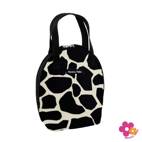 メーカーハンナフラ 品番CTWN-11 横15cm 縦22cm 奥行き11cm 素材ポリエステル。内側：アルミフィルム 　カラージラフブラック 商品説明500mlペットボトルが2本、おやつ等が入るたっぷりサイズ。保温。保冷。