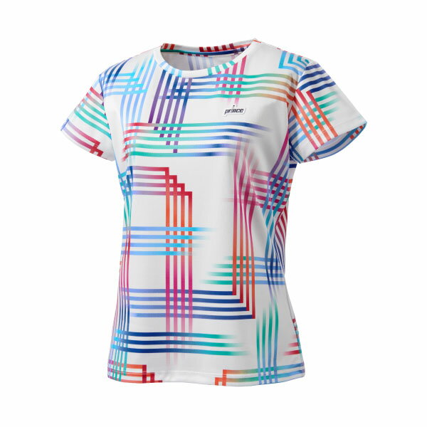 メーカープリンス 品番WS6053-146 カラーホワイト(146) サイズS/M/L/LL 対象性別レディース 素材ソフトメッシュドライ(ポリエステル100％) 機能吸汗速乾/UPF50/リサイクル 発売日2026年1月 マルチストライプ...
