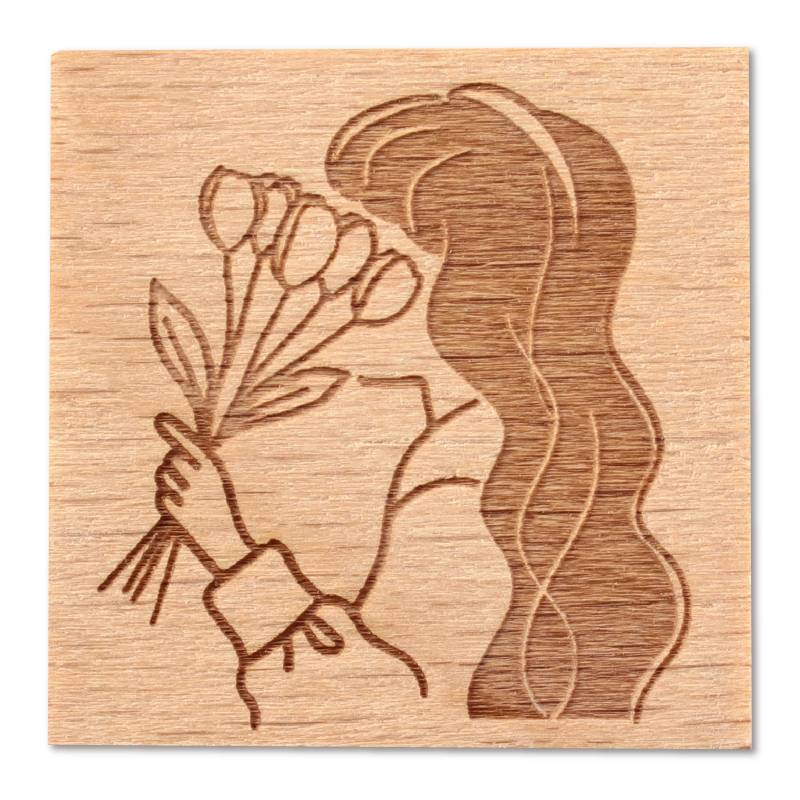 商品の説明 ⇒ 他の種類のハンコ/スタンプを探す 商品説明：花と女の子の優しい時間　大人かわいいスタンプ花束を抱えた女の子の横顔が描かれた木製スタンプです。お手紙や贈り物の装飾にぴったり。30×30mmの使いやすいサイズで、メモや日記、カレ...