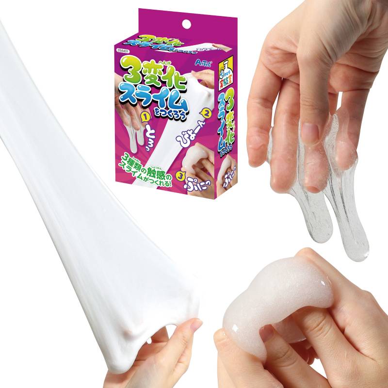 商品の説明 ⇒ 他のクラフト工作用品を見る 商品説明：いろんな種類のスライムの質感の違いを楽しめる！1つのキットで3種類のスライムが作れる！商品サイズ（単位mm)：145×90×40mmセット内容：PVAのり60g×1、ホウ砂×1、ATねん...