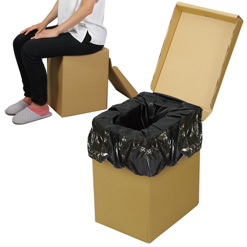 商品の説明 ⇒ 他の防災グッズを探す 商品説明：高さアップ、強度アップ！しっかり座れて安心！耐久性と快適さを追求した簡易トイレ！座面の高さと耐荷重性能がアップした新設計の強化ダンボール製簡易トイレです。テープや工具が不要で、折って差し込むだ...