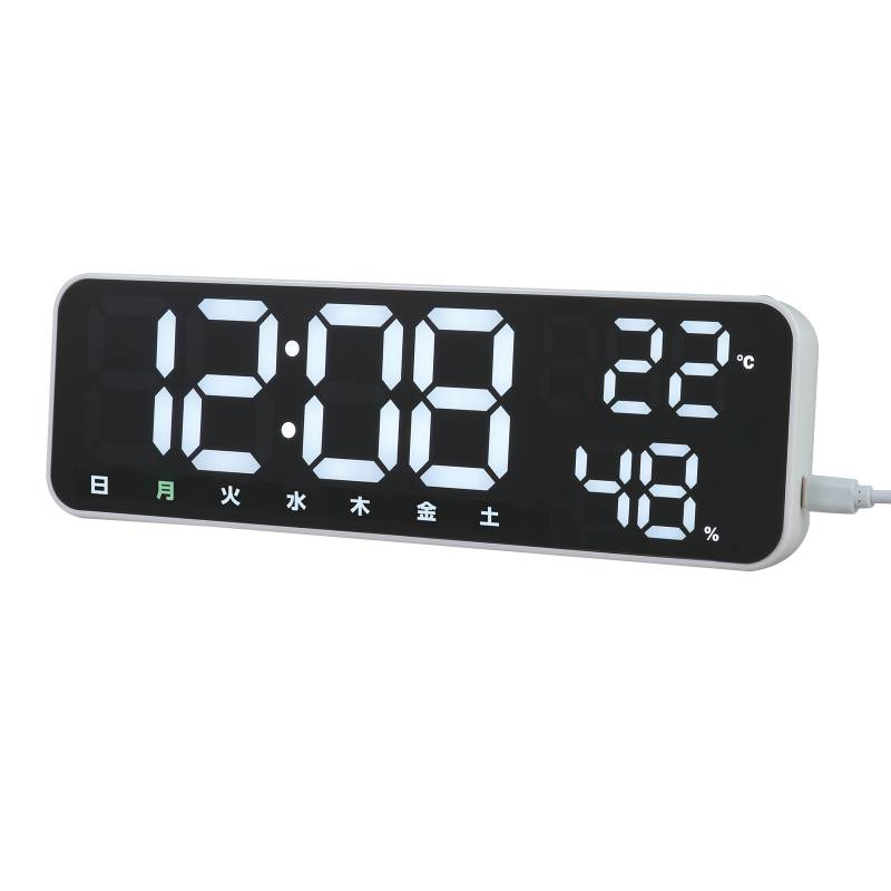 商品の説明 ⇒ 他のクラフト工作用品を見る 商品説明：時刻・曜日・温度・湿度を同時表示！メモリー機能搭載で電源オフでも時刻・アラームをキープ！時刻・曜日・温度・湿度を同一画面に表示できるデジタルLED時計です。明るさは3段階で調整可能・メモ...