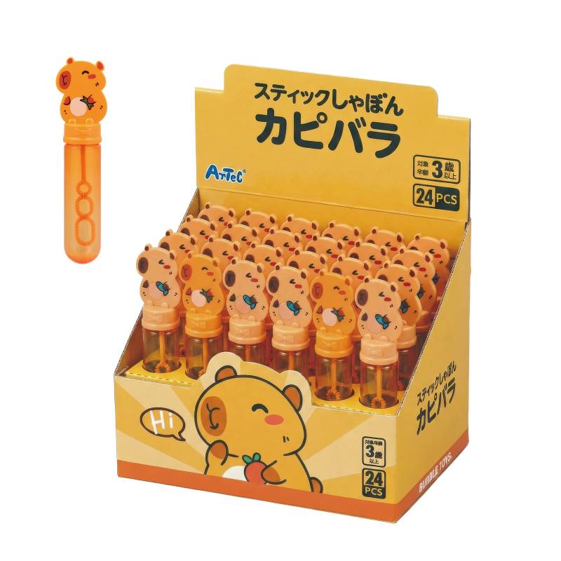 商品の説明 ⇒ 他のクラフト工作用品を見る 商品説明：大容量24本セット！かわいいカピバラのシャボン玉！かわいいカピバラデザインのしゃぼん玉です。大容量の24本セット。箱は什器になっているので、店頭やディスプレイにも最適！お祭りや子ども会な...