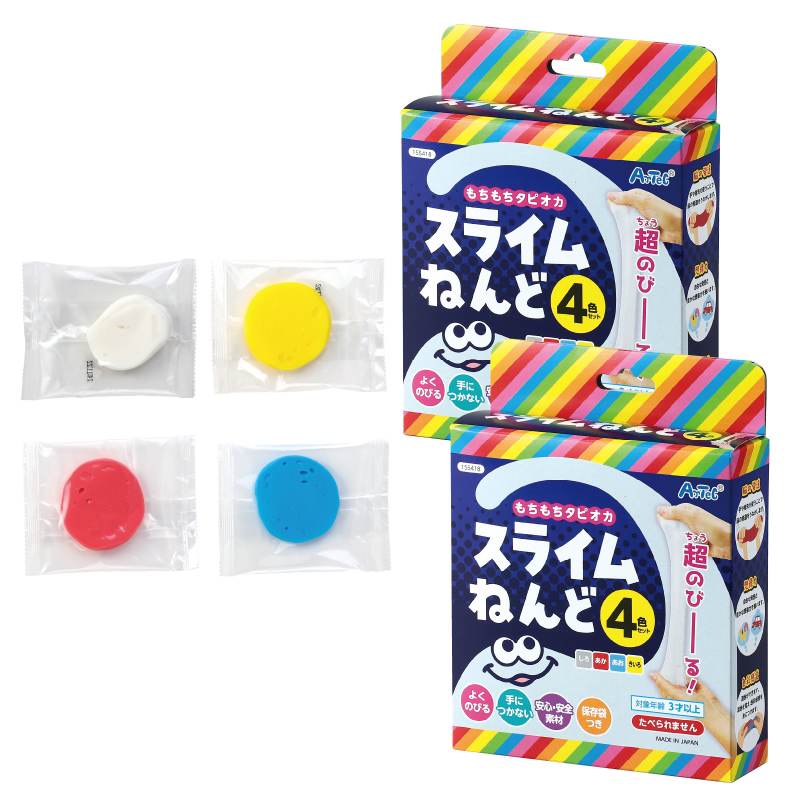 商品の説明 ⇒ 他のクラフト工作用品を見る 商品説明：モチモチしていて手に付かない！とってものび〜〜る新感覚スライムねんど！タピオカ粉からつくったもちもち触感の粘土です。特長1：やわらかくてよくのびる！やわらかく、よくのびるのでずっと触って...