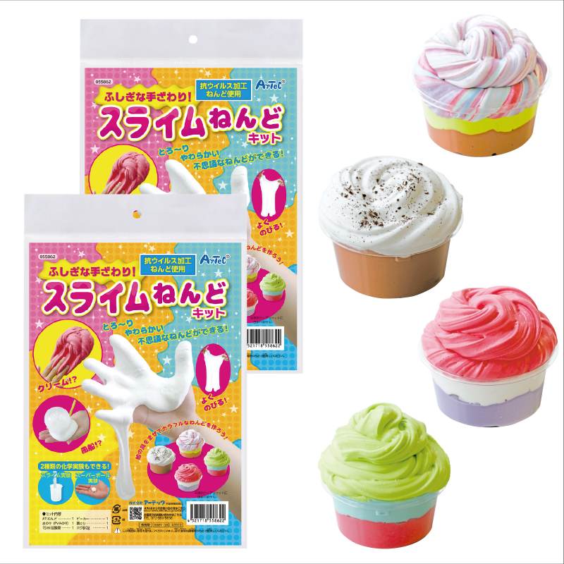 商品の説明 ⇒ 他のクラフト工作用品を見る 商品説明：とろーりやわらか！不思議なスライムねんどがつくれる！水のりとホウ砂、樹脂粘土を混ぜて作る、不思議なとろ?りスライムねんどキットです。絵の具を混ぜればカラフルなスライムやクリーム風の粘土、...