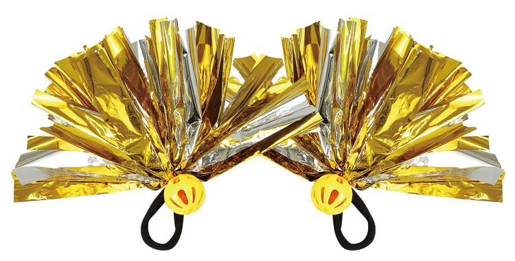 商品の説明 ⇒ 他のチアポンポンを探す 商品説明：大人気のらくらくチアポンポンに鈴付きが登場手のひらが使える\nハンドフリータイプ特許登録済商品サイズ（単位mm)：ソフトゴム：約60mm 房：約260mmセット内容：本体（2個組）×1重量（...