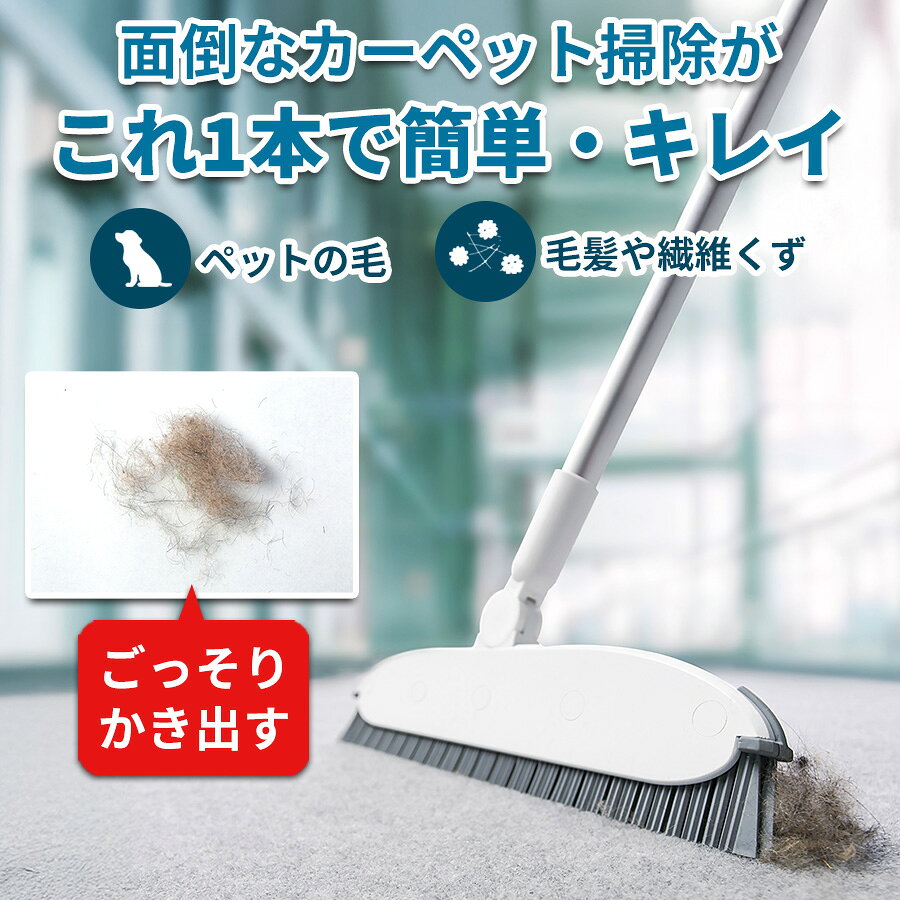 カーペットに絡みついたペットの毛や毛髪、繊維くずをしっかりかき出せます。3枚の独自ゴム製ブレードが、掃除機だけでは取り切れないゴミを効率よく集めます。リバーシブルヘッドで、カーペットとフローリングの床材に合わせて使い分け可能です。水で丸洗い...