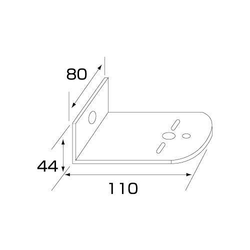 錆びにくいステンレス製のバスマーカーランプ取付け用ステーです取付簡単!バスマーカーランプとステーをネジで留めるだけ!●材質 ステンレス ●長さ(mm) 80 ●幅(mm) 110 ●厚さ(mm) 1.5 ●高さ(mm) 44 ●タイプ L型