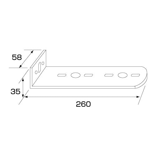 錆びにくいステンレス製のバスマーカーランプ取付け用ステーです取付簡単!バスマーカーランプとステーをネジで留めるだけ!●材質 ステンレス ●長さ(mm) 58 ●幅(mm) 260 ●厚さ(mm) 1.5 ●高さ(mm) 35 ●タイプ L型...