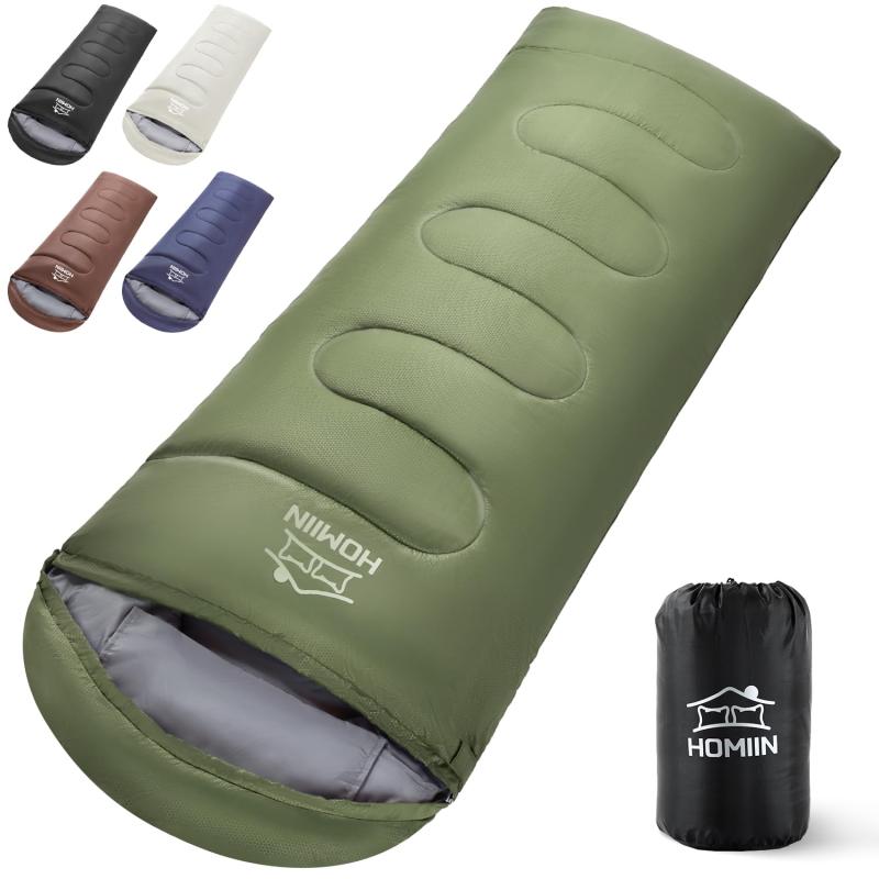 寝袋 シュラフ 冬用 夏用 封筒型 Homiin 軽量 オールシーズン 枕付き コンパクト 1Kg 1.4Kg 1.8Kg 保温 耐寒 防水 快適温度 -5℃ -25℃ キャンプ 車中泊 来客用 防災用 避難用 アウトドア 登山 簡単収【ゆ...