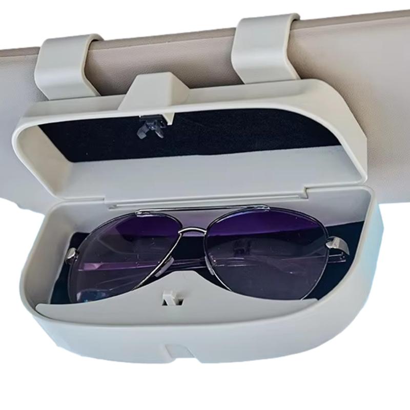 NOELAMOUR サングラスケース サングラスホルダー 眼鏡ホルダー 車 サンバイザー 眼鏡収納 ケース ボックス (ベージュ)車のサンバイザーに装着する車載用サングラスケースです。材質は、優れた耐久性、高強度のABS樹脂素材です。開閉は...