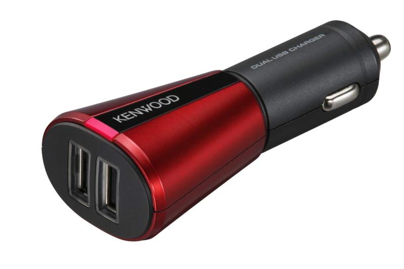 ケンウッド(KENWOOD) シガーソケットチャージャー レッド CAX-CH10-Rケンウッドならではの上質で洗練された、ひとクラス上のスタイリッシュなデザイン暗い車内でも使いやすいホワイトLEDが光るUSBポート【スマホ/タブレット2台...