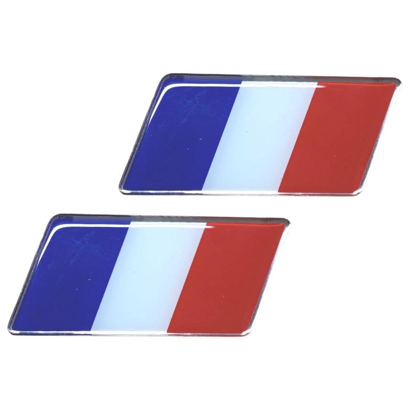 ティーグルブラン 立体 ステッカー 国旗 エンブレム デカール アクセサリー テープ 汎用 エアロ パーツ カスタム 2個 セット 6.5cm 3.2cm フランス国旗柄のエンブレムがカッコイイ立体ステッカーです。2個セットでイギリス、ドイ...