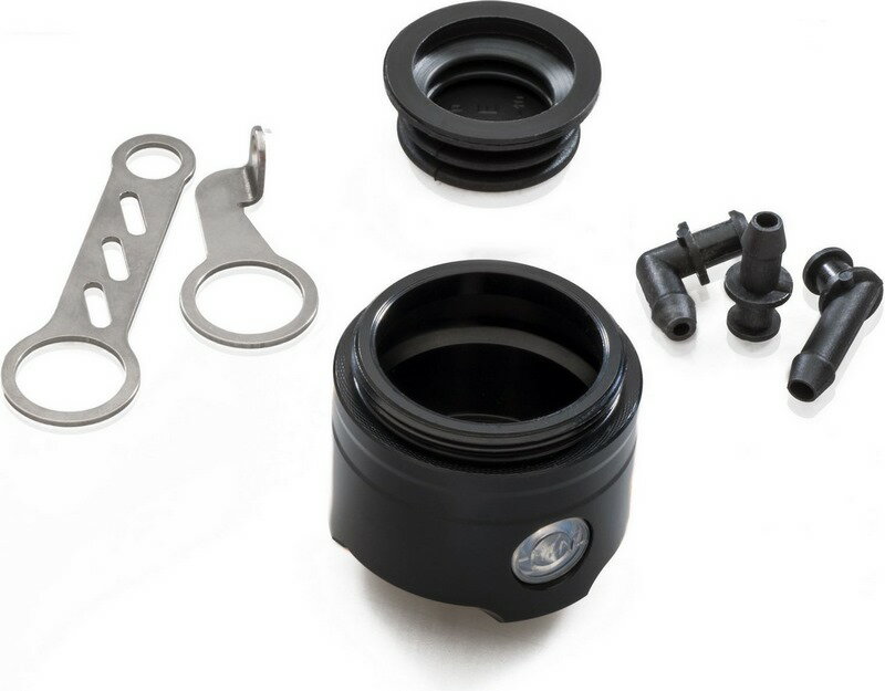 商品コード：SEB25B軽合金ビレットから機械加工されたフルードリザーバーCNCは、幅広いカラーバリエーションに加えて、品質と耐用年数の長さを提供します。キットには3つのスパウト（出力垂直、45°、90°）、2つの金属ブラケット、ガスケット...