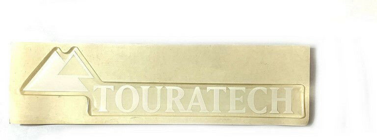 TOURATECH / ツアラテック Polyglass 3D sticker Touratech white 200x50 mm