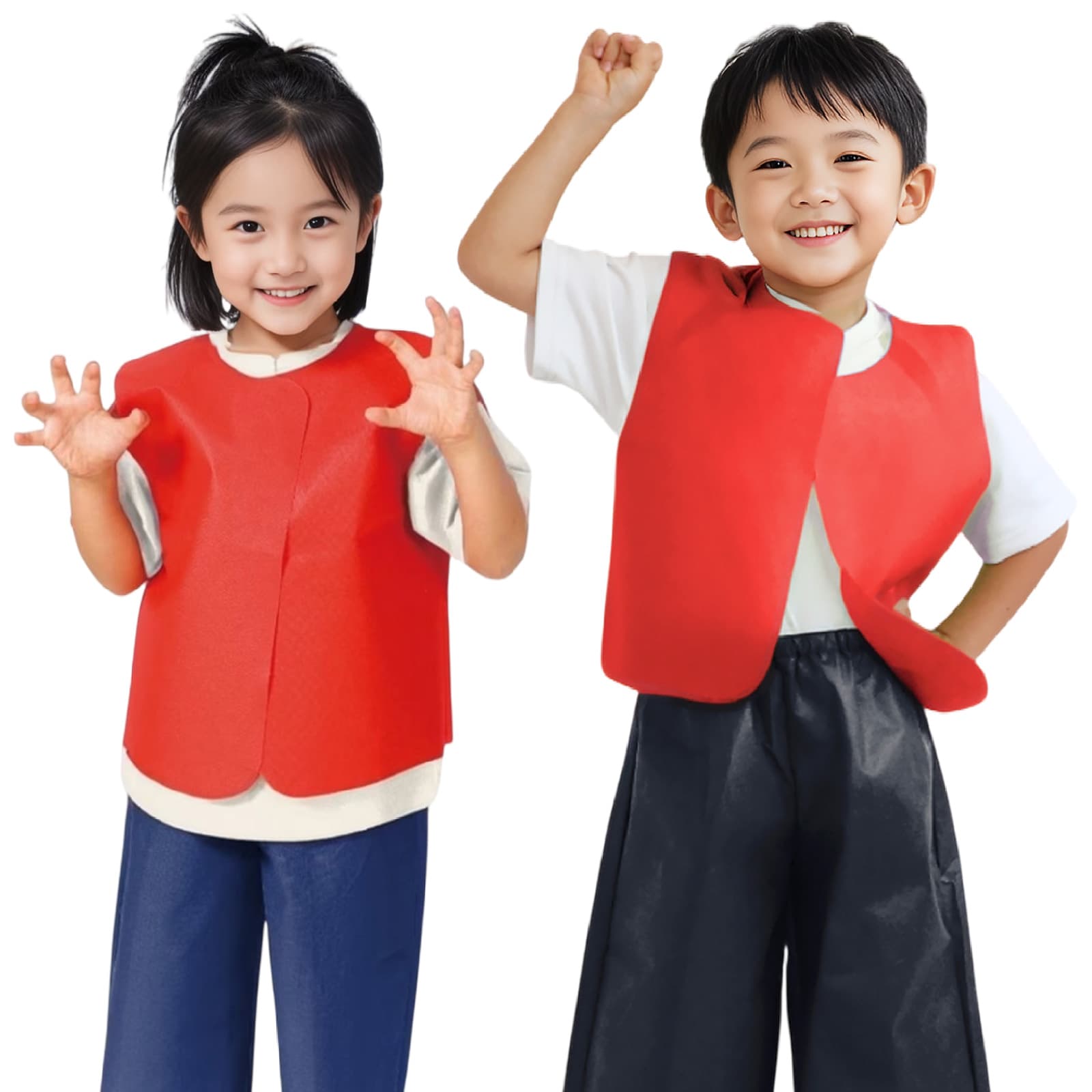 大人気の衣装ベースシリーズのベストです。縫製済みなので、簡単に衣装がつくれます。幼児〜小学校低学年向けサイズです。衣装ベースとは：製作時間を大幅に短縮できる、縫製済みの衣装ベースです。カラフルなベースなので、バリエーション豊富な衣装づくりが...