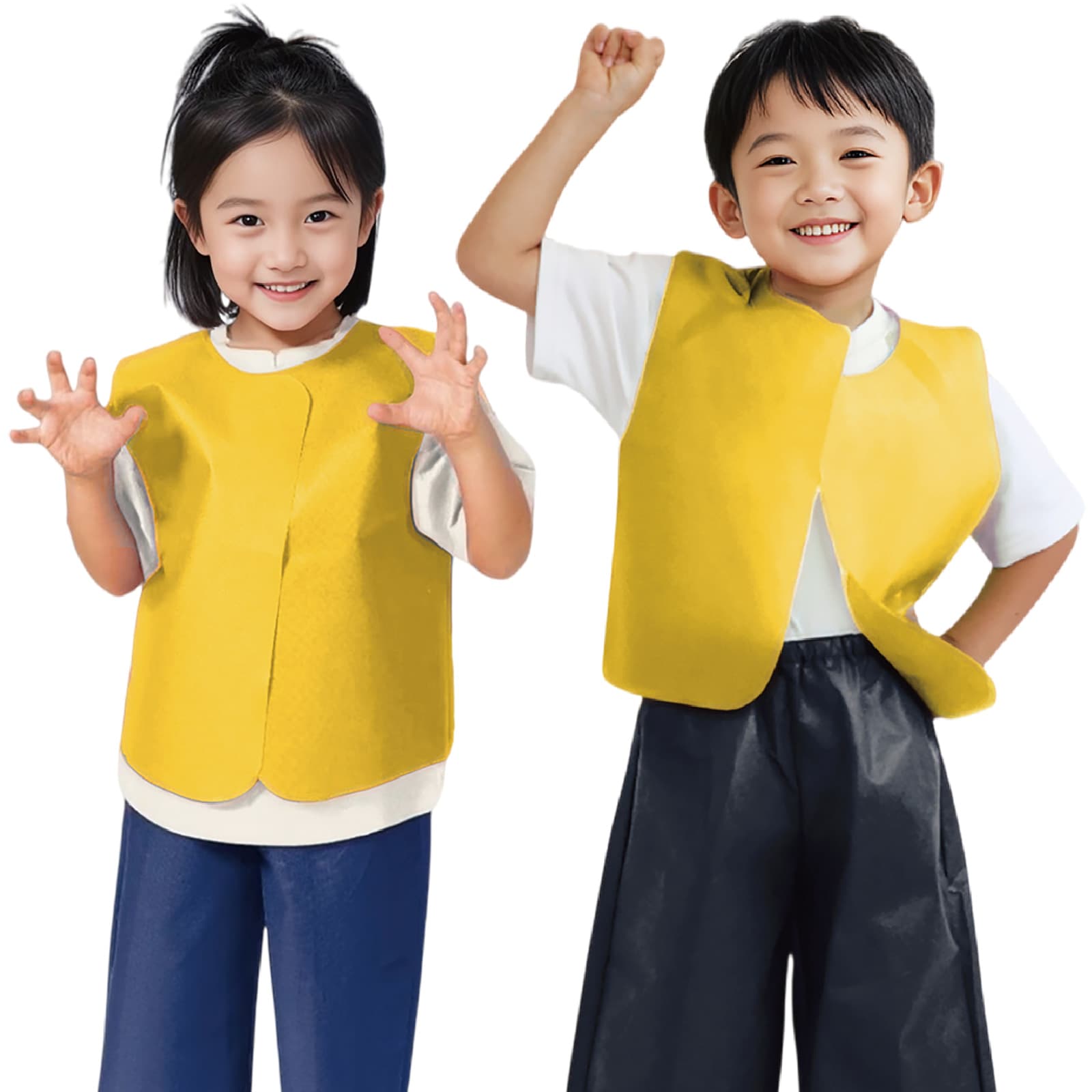 大人気の衣装ベースシリーズのベストです。縫製済みなので、簡単に衣装がつくれます。幼児〜小学校低学年向けサイズです。衣装ベースとは：製作時間を大幅に短縮できる、縫製済みの衣装ベースです。カラフルなベースなので、バリエーション豊富な衣装づくりが...