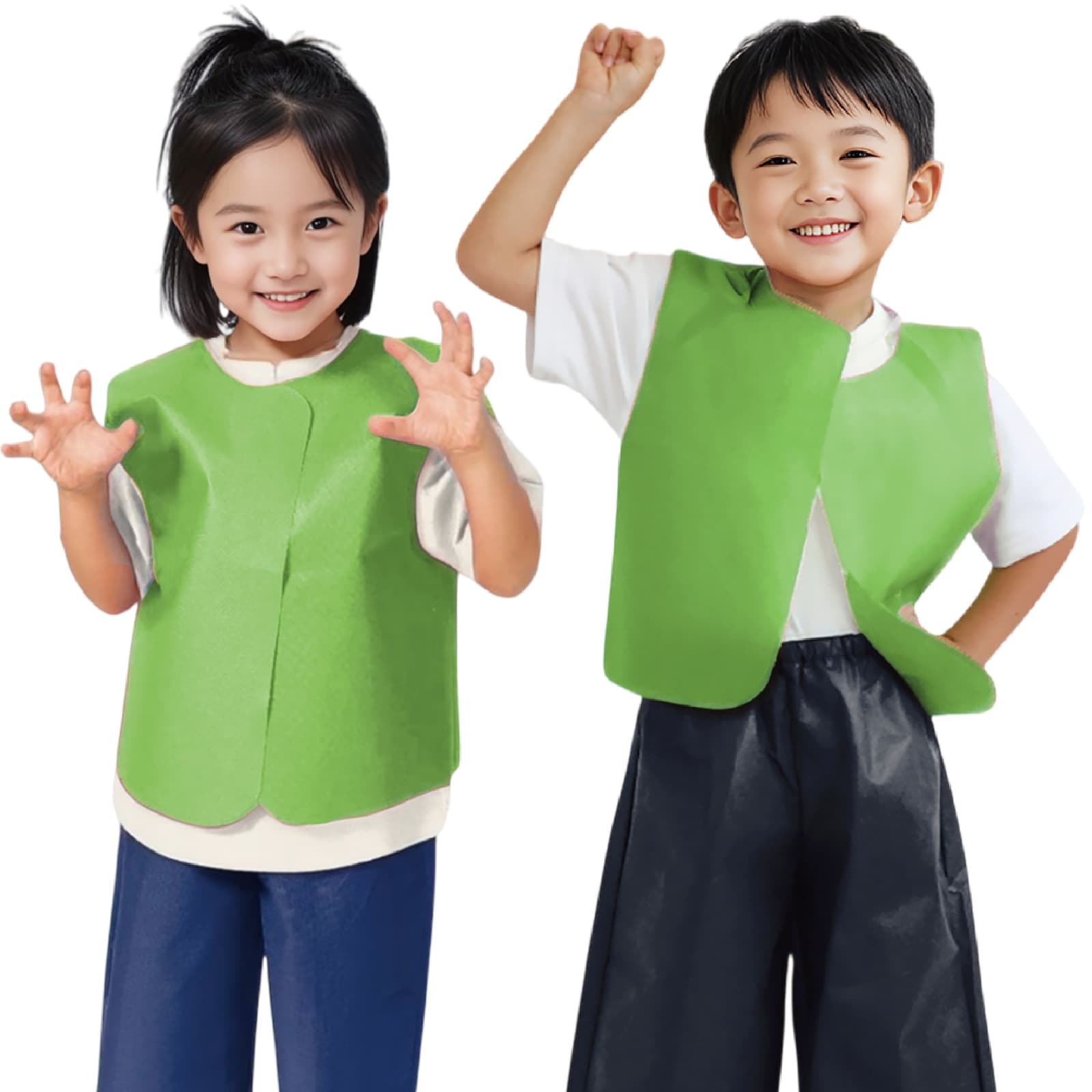 大人気の衣装ベースシリーズのベストです。縫製済みなので、簡単に衣装がつくれます。幼児〜小学校低学年向けサイズです。衣装ベースとは：製作時間を大幅に短縮できる、縫製済みの衣装ベースです。カラフルなベースなので、バリエーション豊富な衣装づくりが...