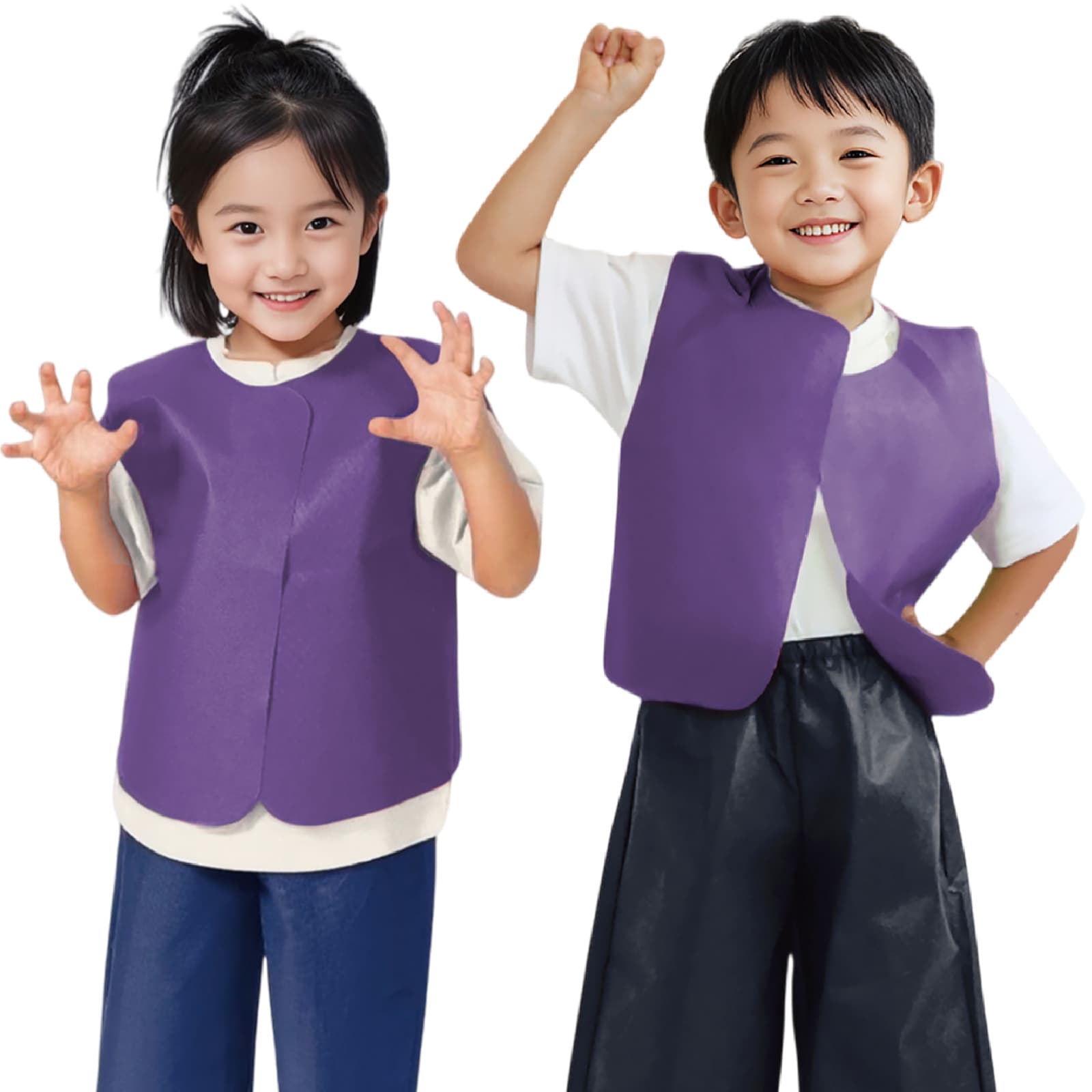 大人気の衣装ベースシリーズのベストです。縫製済みなので、簡単に衣装がつくれます。幼児〜小学校低学年向けサイズです。衣装ベースとは：製作時間を大幅に短縮できる、縫製済みの衣装ベースです。カラフルなベースなので、バリエーション豊富な衣装づくりが...