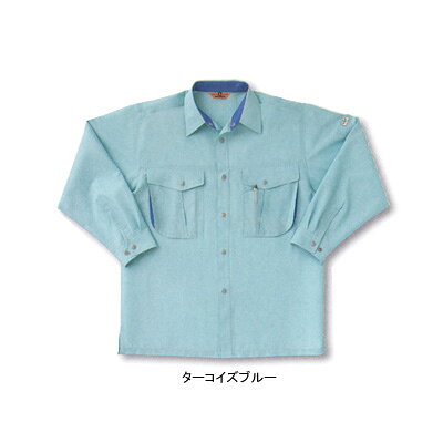作業服 AG10009S〜LL4L〜5L他のサイズを選ぶ●●商品説明●春夏用●素材：ポリエステル75％・綿25％●吸汗・速乾、ドライタッチ、通気性、帯電防止素材、ブルー系●サイズ：S（着丈/71、肩巾/44、袖丈/53、胸囲/106）、M（...
