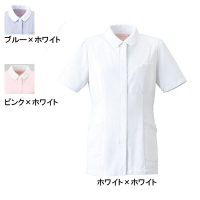 商品説明●春夏用●素材/クレアシオン ポリエステル85%・綿15%●2重ポケット。ウエストベルト(ボタンタイプ)。優しい印象の小さめラウンドカラー。収納、使い勝手を考慮した2重ポケット。左胸ポケット/両脇2重ポケット/袖下ゴム入り●サイズ：...