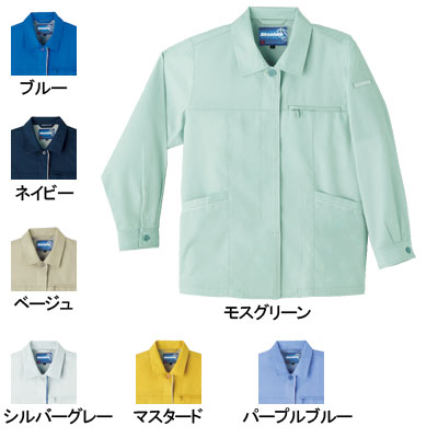作業服 612S〜LL3L他のサイズを選ぶ●●商品説明●関連商品※612女子長袖スモック※614女子半袖スモック※610女子スラックス●春夏用●素材/ポリエステル65%・綿35%(T/Cソフトバーバリー)●背裏メッシュ、背裏に通気性のよいメ...