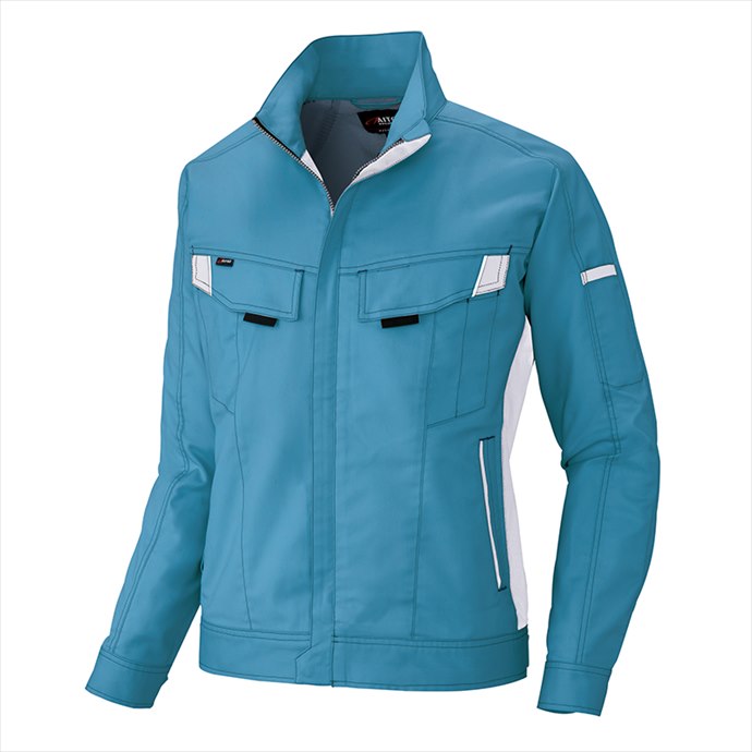 ●特徴：丈夫で伸縮性に優れたストレッチ素材と 新しい特許の3D立体裁断で動きやすさがアップした NEWムービンカットブルゾン。●素材：ストレッチツイル（バンジーテック） ポリエステル65％・綿35％●生産国：※画像のカラーは、撮影時の照明等...