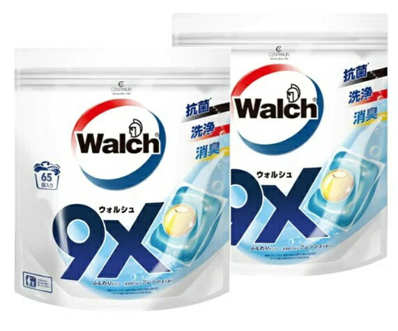 ■　商品内容 ジェルボールタイプで計量不要 抗菌・洗浄・消臭の3つの効果 タンパク質汚れに強い 長時間抗菌（約18時間） 洗濯槽の防カビ対策 蛍光剤無添加 爽やかなマリン系の香り 大容量65個×2袋 Walch（ウォルシュ）のジェルマジック...