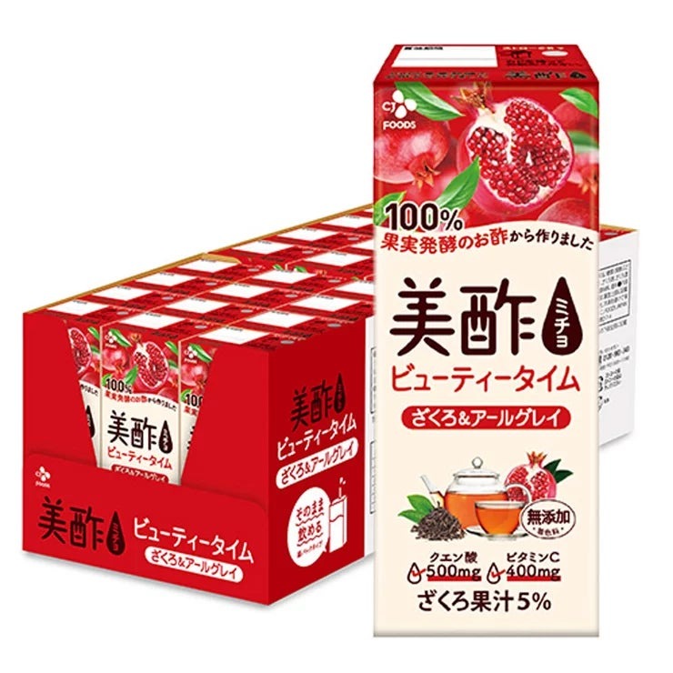 &nbsp; 【商品内容】 100%果実発酵酢使用。ストレートタイプのビネガードリンク ざくろの甘酸っぱさと、アールグレイの深い味わい 1本あたりクエン酸500mg、ビタミンC400mg配合 200ml×24本 ストレートタイプでいつでもど...