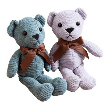 手触りの良い2色セットのクマのぬいぐるみ。お腹部分にジェルが入っているので、握って手の関節運動にも。インテリア・贈り物としてもおすすめ。サイズ約20×8×厚み6cm(1個)個装サイズ：25.5×20.5×6.3cm重量約70g(1個)個装重...