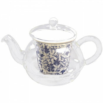 ガラスのティーポットに有田焼の茶こしがおしゃれ☆日本茶・紅茶・中国茶・ハーブティーなどいろんなお茶にご使用下さい♪サイズ(約)径9.5×幅15×高10.5cm個装サイズ：13.5×11.5×13.5cm重量個装重量：290g素材・材質ポット...